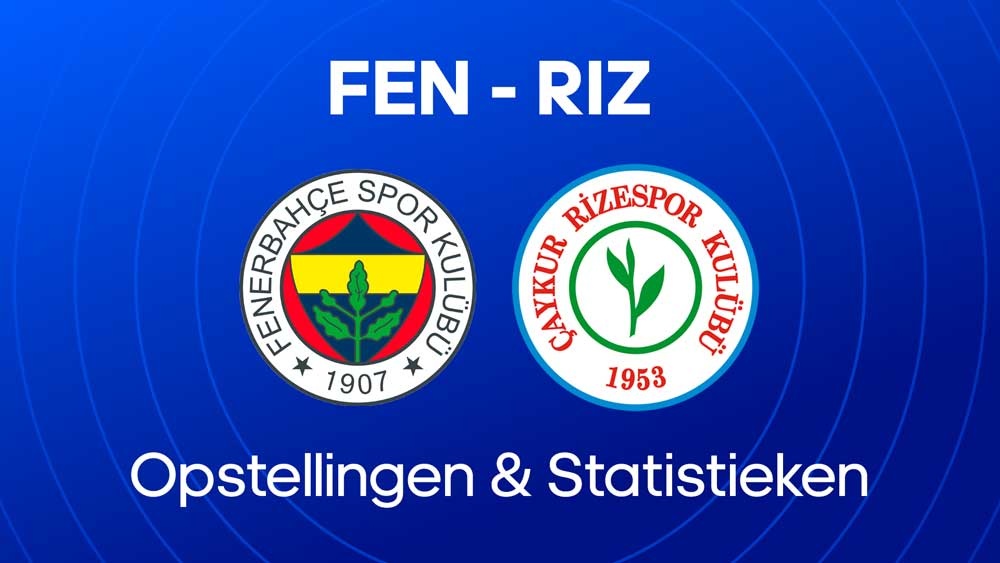 Fenerbahçe vs Rizespor Opstellingen & Statistieken