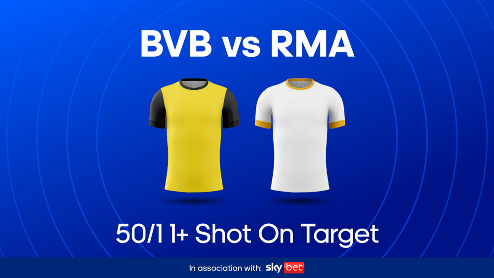 Borussia Dortmund vs Real Madrid Betting Offer: 50/1 1+ Shot On Target ...